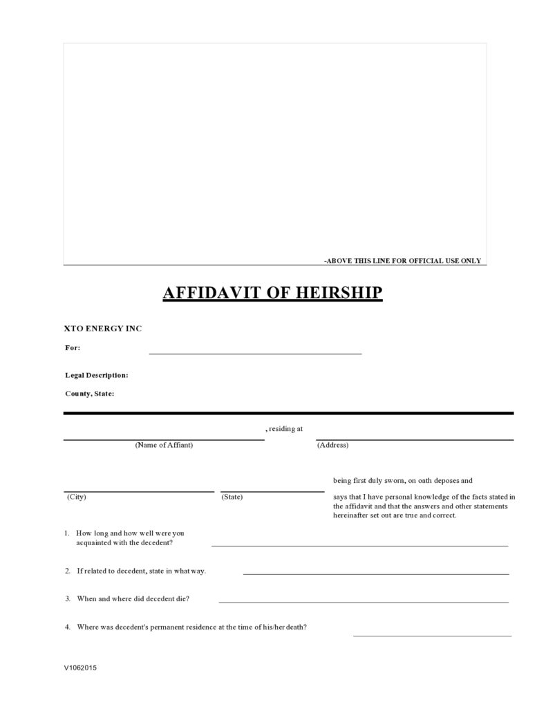 47 FREE Affidavit of Heirship (Forms/Letters/Certificates)