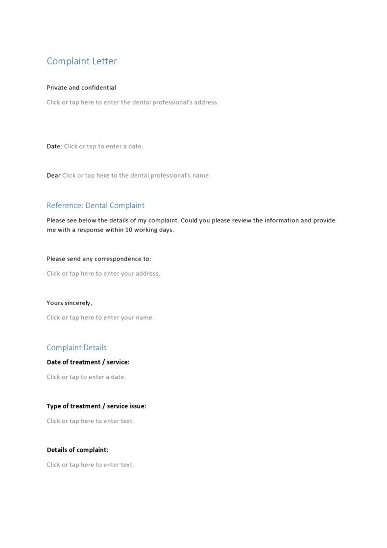 40 Formal Complaint Letter Templates (Word) ᐅ TemplateLab