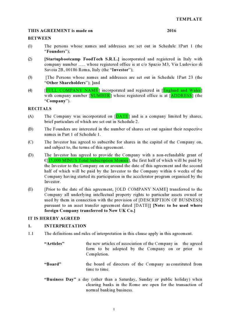 39 Professional Investment Contract Templates [Free] ᐅ TemplateLab