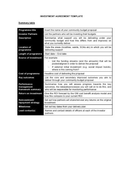 39 Professional Investment Contract Templates [Free] ᐅ TemplateLab