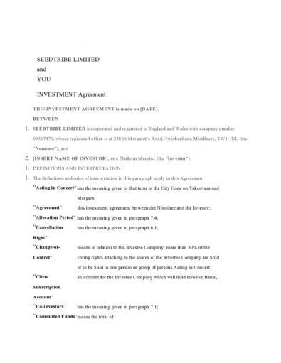 39 Professional Investment Contract Templates [Free] ᐅ TemplateLab