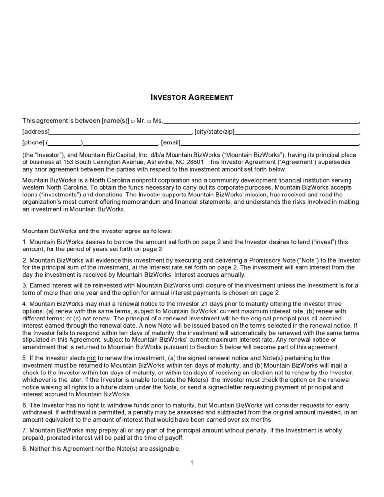 39 Professional Investment Contract Templates [Free] ᐅ TemplateLab