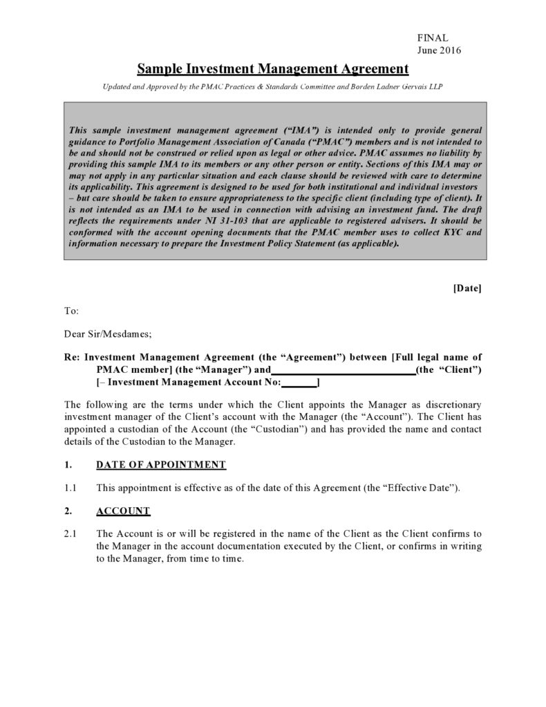 39 Professional Investment Contract Templates [Free] ᐅ TemplateLab