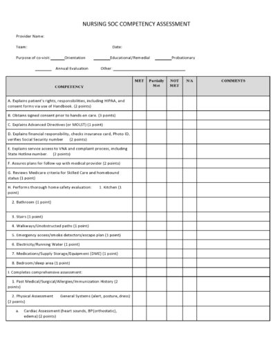 39 Printable Nursing Assessment Forms (+Examples)