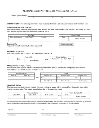 39 Printable Nursing Assessment Forms (+Examples)