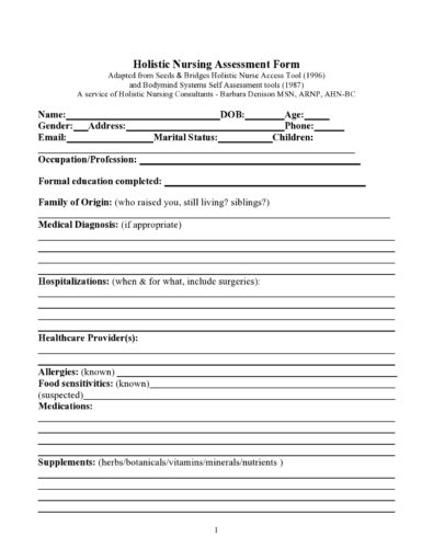 39 Printable Nursing Assessment Forms (+Examples)