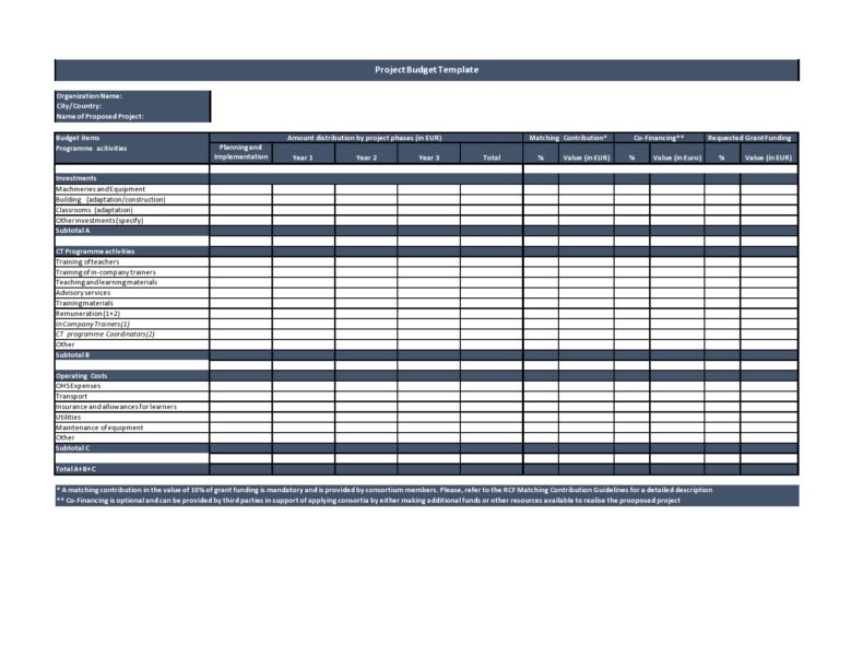 41 Useful Project Budget Templates (Excel / Word) ᐅ TemplateLab