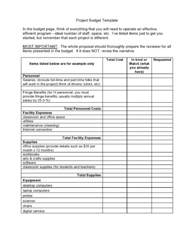 41 Useful Project Budget Templates (Excel / Word) ᐅ TemplateLab