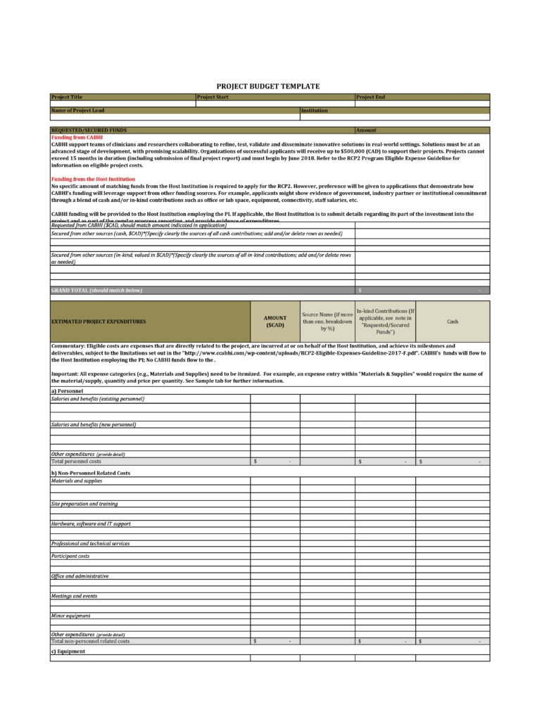 41 Useful Project Budget Templates (Excel / Word) ᐅ TemplateLab