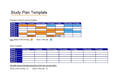 42 Useful Study Plan Templates (Word / Excel) ᐅ TemplateLab