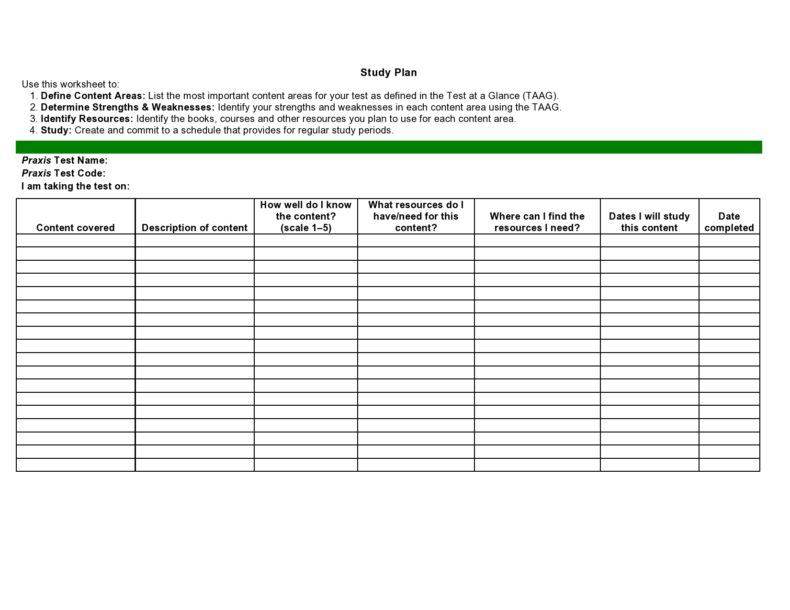 42 Useful Study Plan Templates (Word / Excel) ᐅ TemplateLab