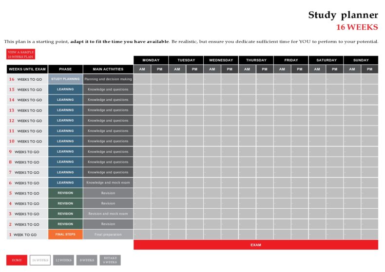 42 Useful Study Plan Templates (Word / Excel) ᐅ TemplateLab