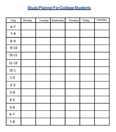 42 Useful Study Plan Templates (Word / Excel) ᐅ TemplateLab