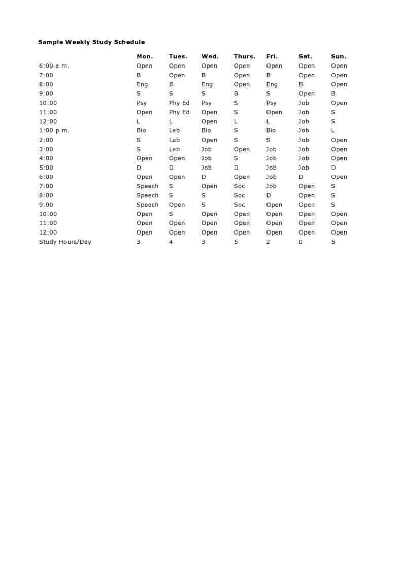 42 Useful Study Plan Templates (Word / Excel) ᐅ TemplateLab