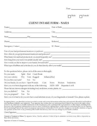 56 Printable Client Intake Forms (FREE Templates) ᐅ TemplateLab