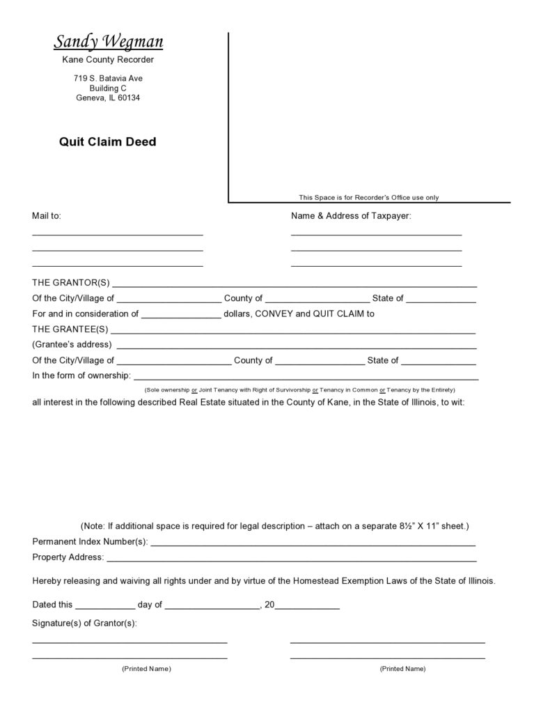 41 Free Quitclaim Deed Forms & Templates ᐅ TemplateLab