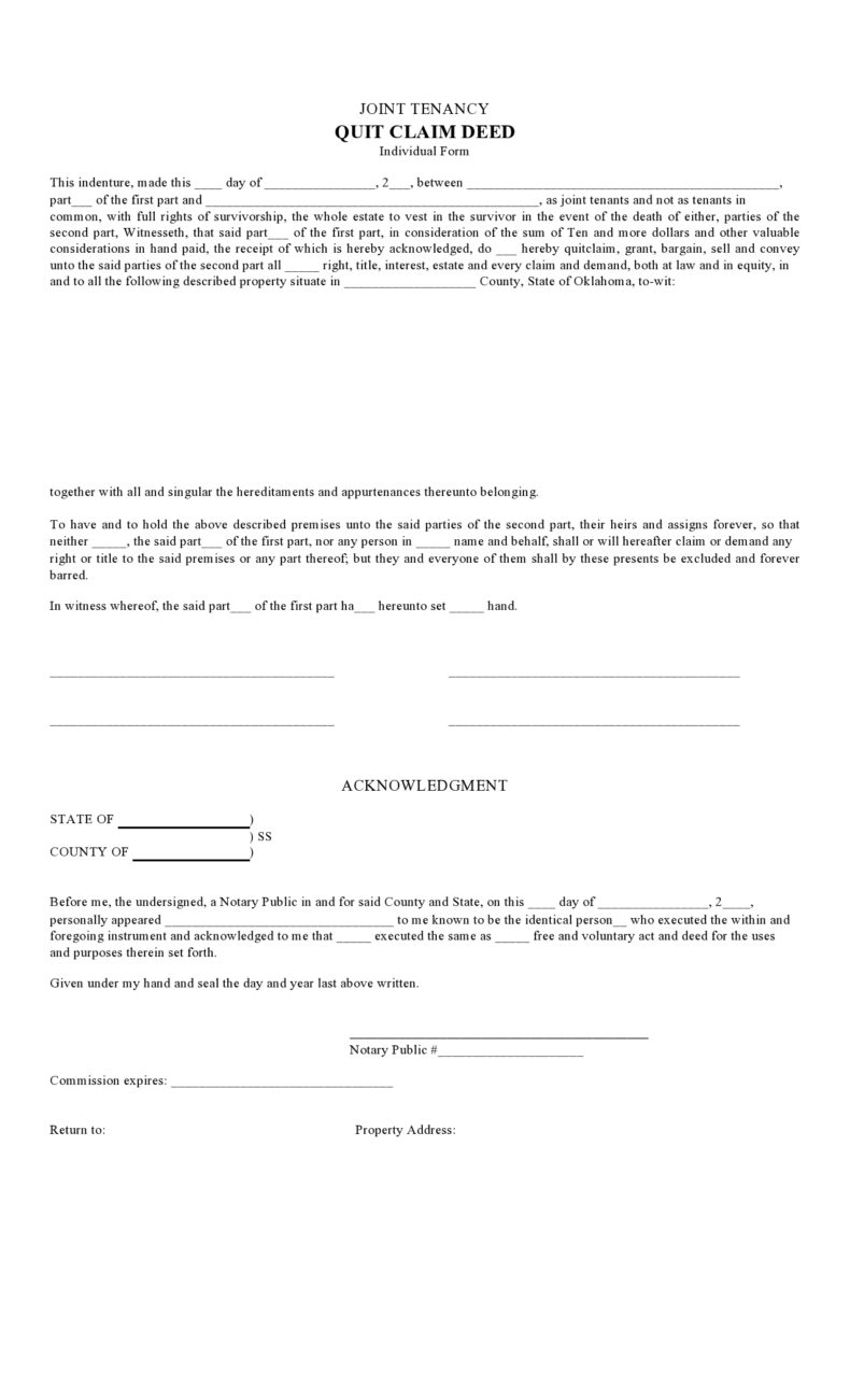 41 Free Quitclaim Deed Forms & Templates ᐅ TemplateLab