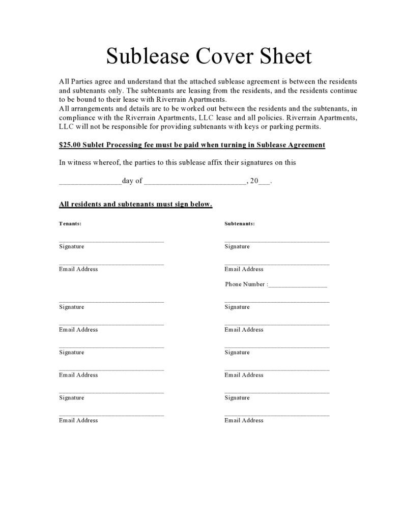 35 Free Sublease Agreement Templates & Forms [Word, PDF]