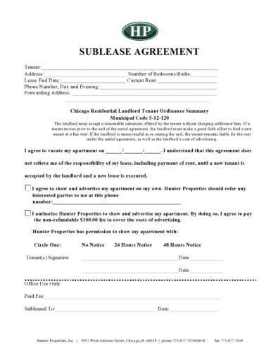 37 Professional Sublease Agreement Templates & Forms ᐅ TemplateLab