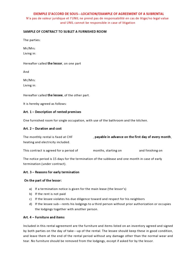 35 Free Sublease Agreement Templates & Forms [Word, PDF]