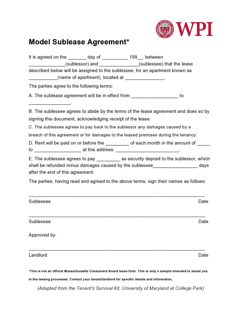 35 Free Sublease Agreement Templates & Forms [Word, PDF]