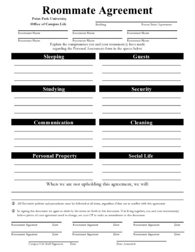 40+ Free Roommate Agreement Templates & Forms (Word, PDF)