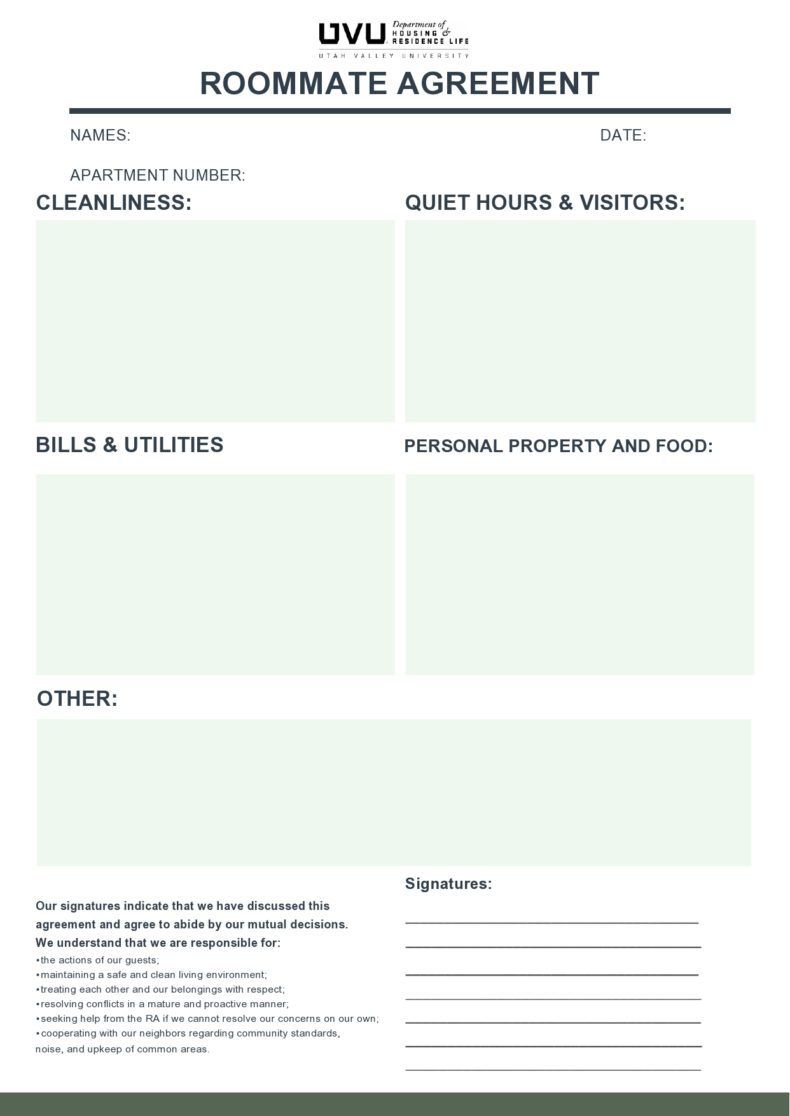 40+ Free Roommate Agreement Templates & Forms (Word, PDF)