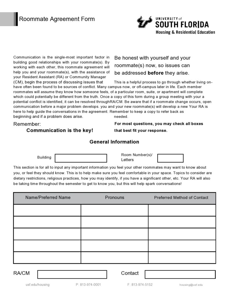 40+ Free Roommate Agreement Templates & Forms (Word, PDF)
