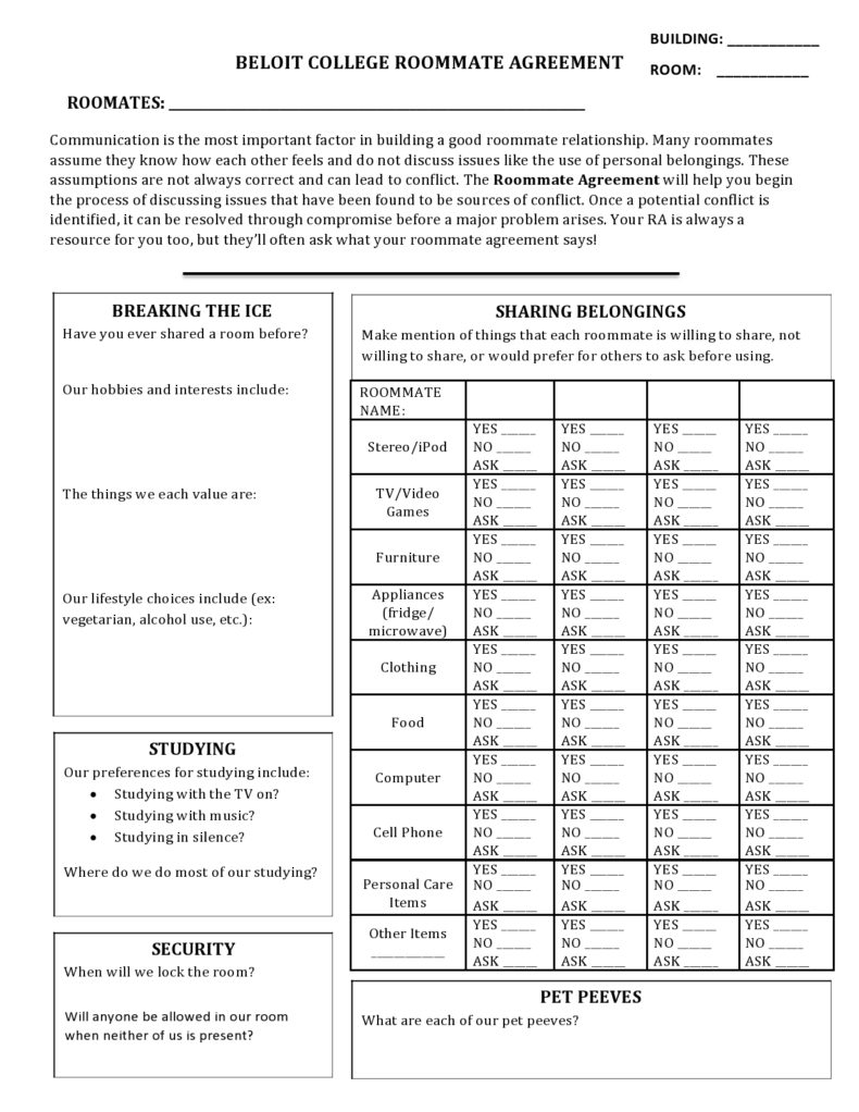 40+ Free Roommate Agreement Templates & Forms (Word, PDF)