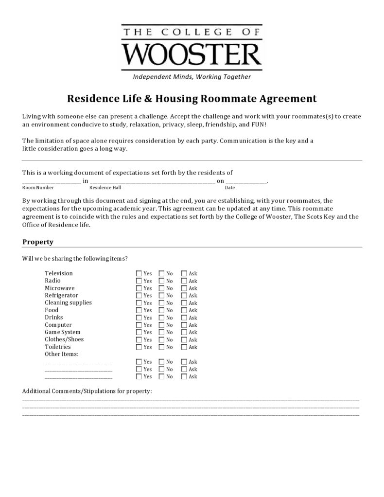 40+ Free Roommate Agreement Templates & Forms (Word, PDF)