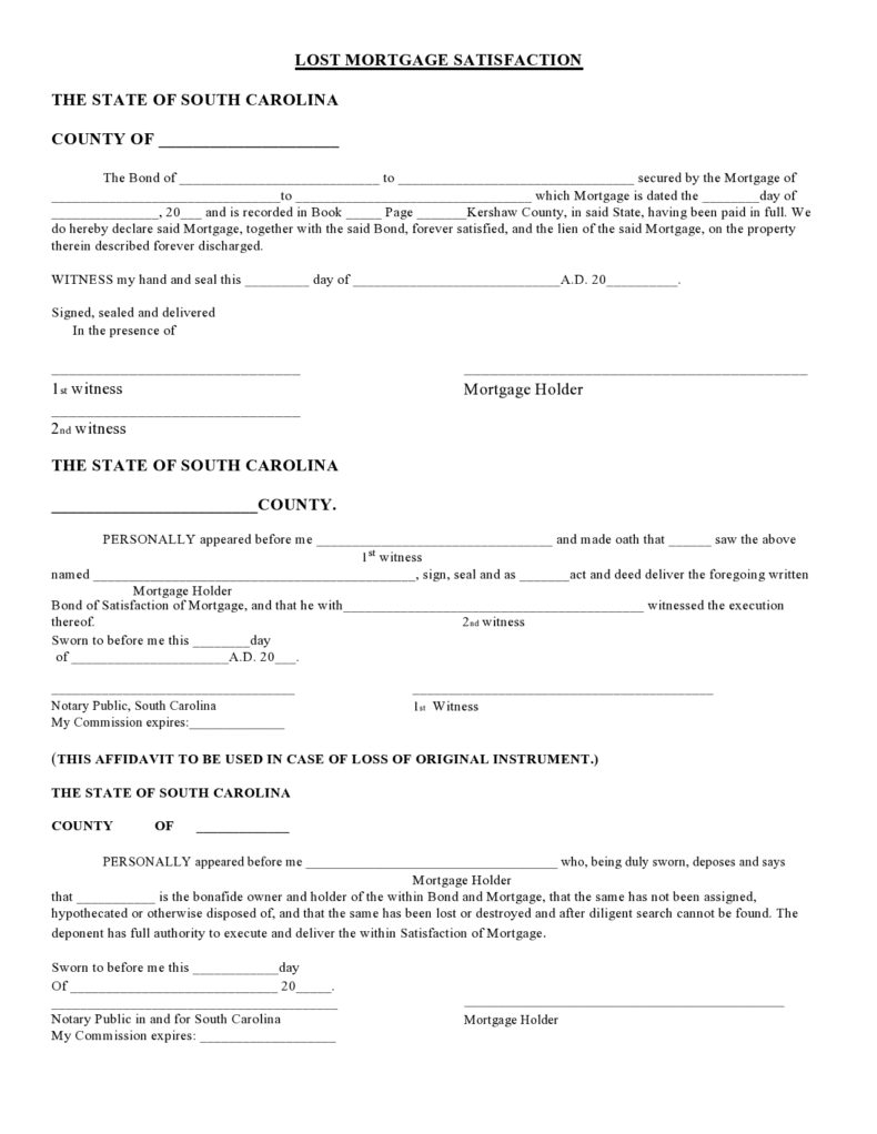 39 Free Satisfactions Of Mortgage Forms (& Letters)