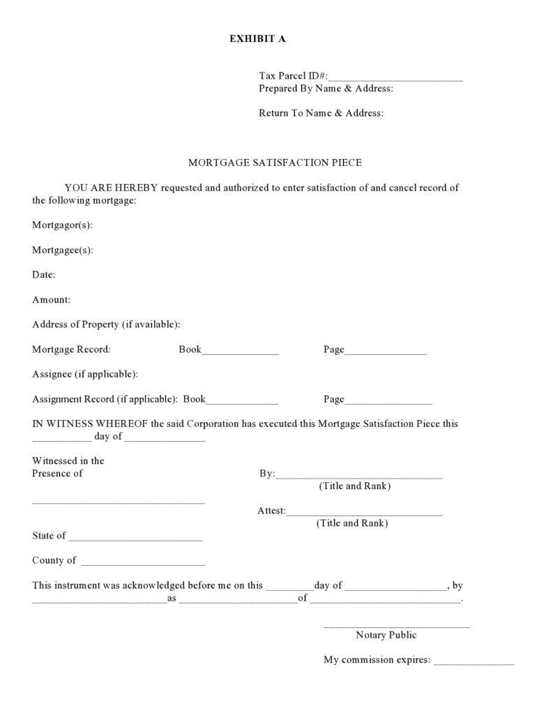 39 Free Satisfactions Of Mortgage Forms (& Letters)
