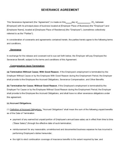 39 Best Severance Agreement Templates (+Examples)