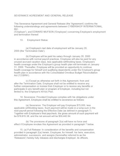 39 Best Severance Agreement Templates (+Examples)