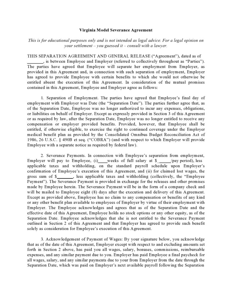 39 Best Severance Agreement Templates (+Examples)