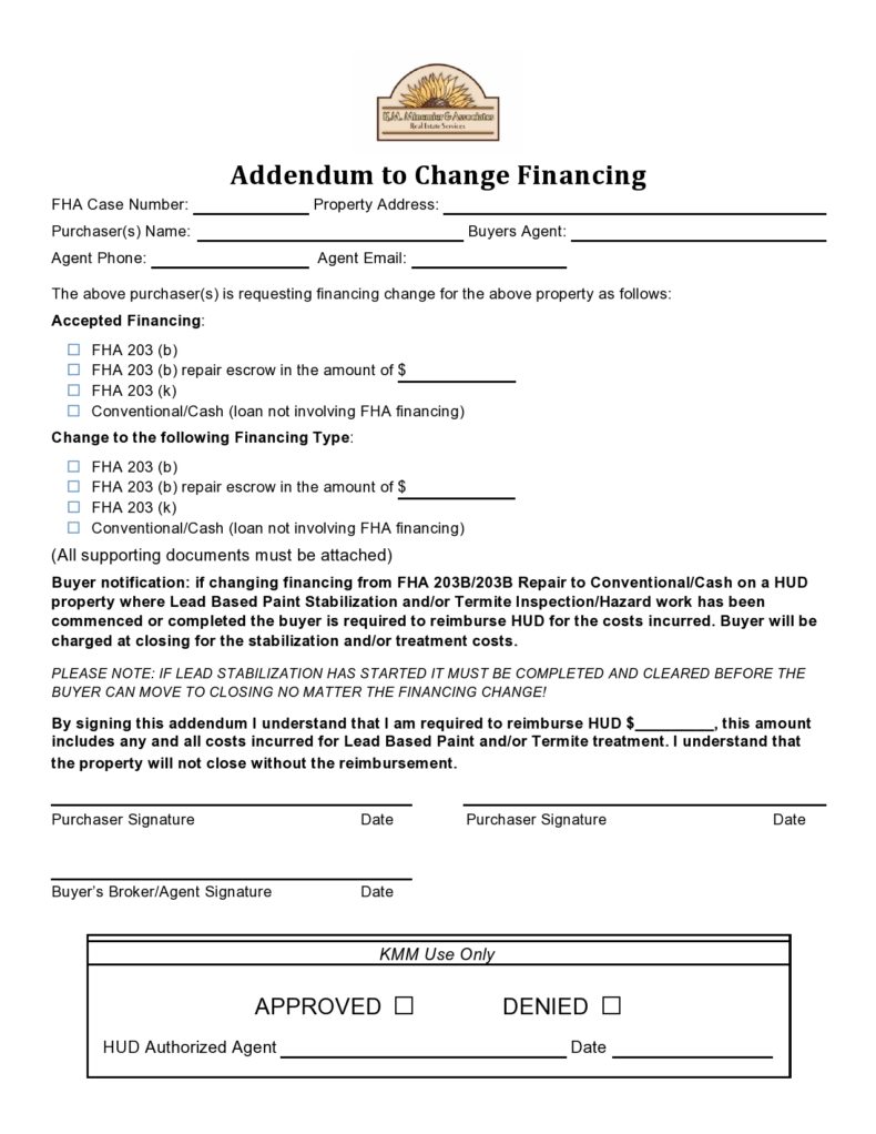 26 Third Party Financing Addendum Examples ᐅ TemplateLab