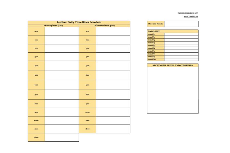 37 Printable Time Blocking Templates [Weekly, Daily, Monthly]