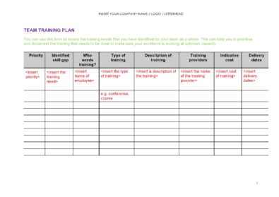 43 Employee Training Plan Templates (Word & Excel) ᐅ TemplateLab