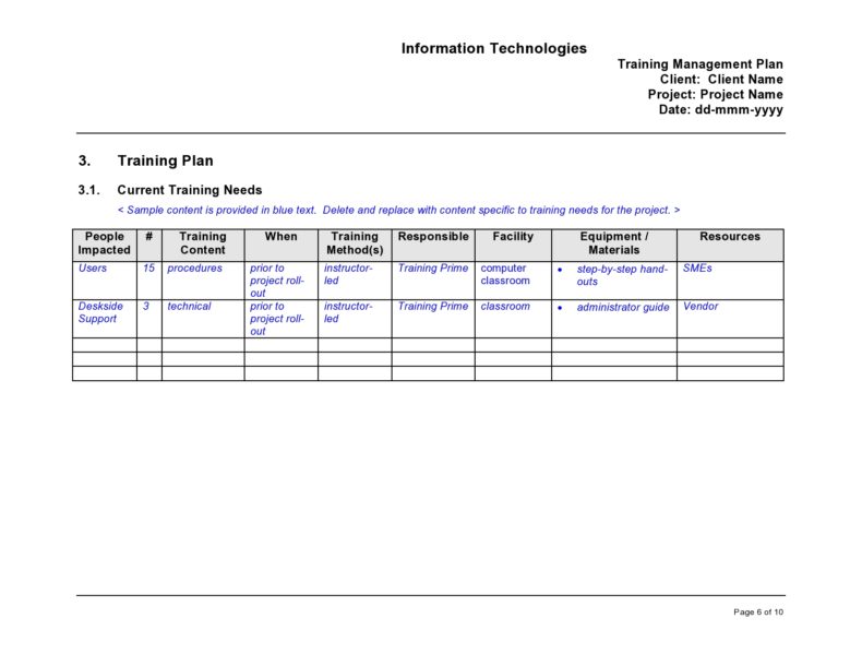 43 Employee Training Plan Templates (Word & Excel) ᐅ TemplateLab