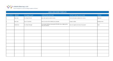 39 Agile User Story Templates (Word & Excel) ᐅ TemplateLab