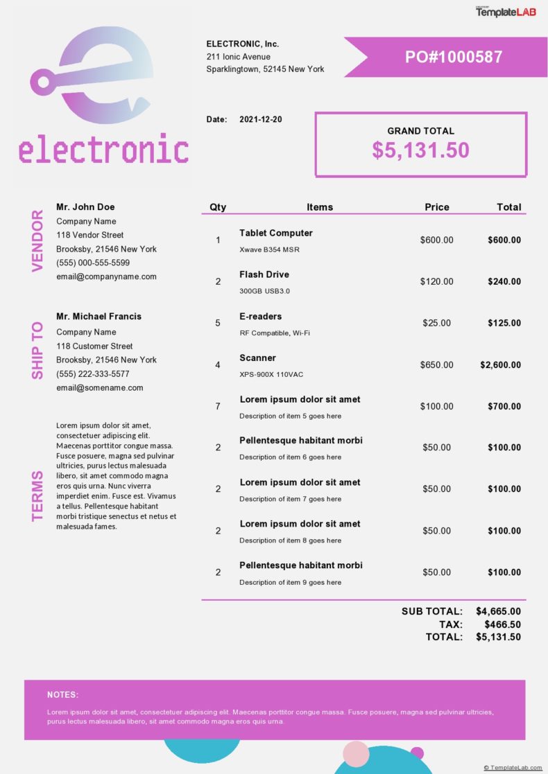 18 Free Purchase Order Templates [in Word, Excel, PDF]