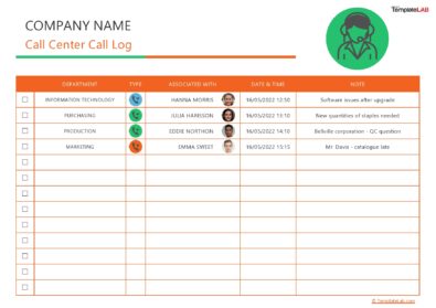 20+ Printable Call Log Templates [Word,Excel,PDF] - TemplateLab