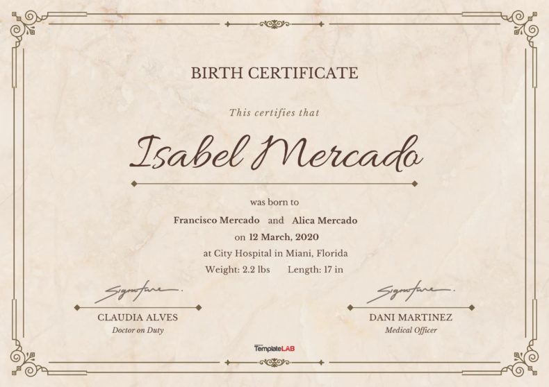 27 Birth Certificate Templates (Word, PPT & PDF) ᐅ TemplateLab
