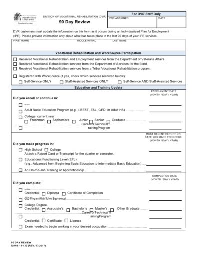 90 Day Review Templates (& Printable Examples) ᐅ TemplateLab