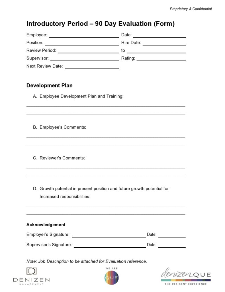90 Day Review Templates (& Printable Examples) ᐅ TemplateLab