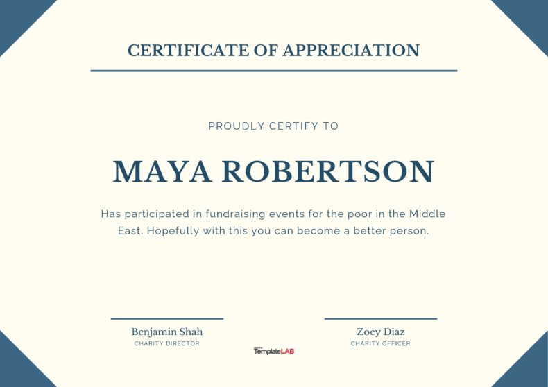 26 Free Certificate of Appreciation Templates and Letters