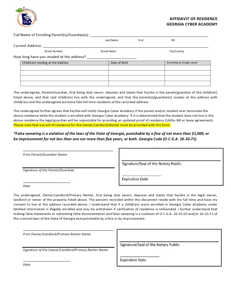 40 Free Affidavits of Residence (Affidavit of Address) Samples