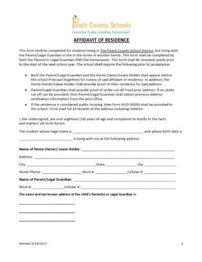 40 Free Affidavits of Residence (Affidavit of Address) Samples