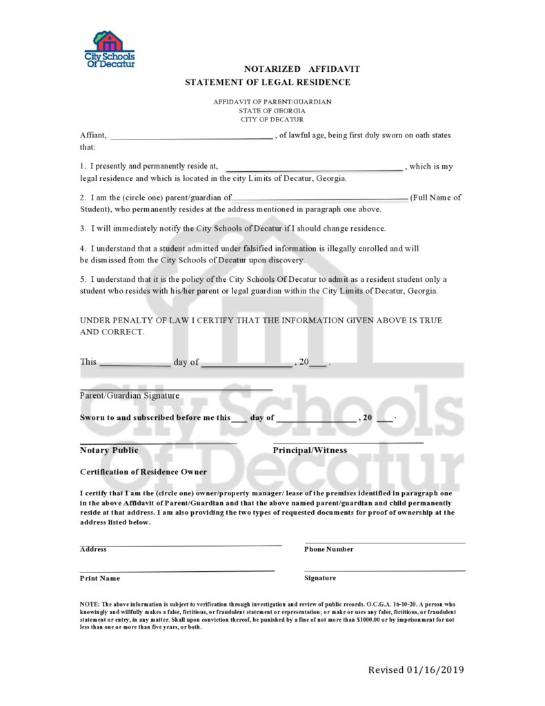 40 Free Affidavits of Residence (Affidavit of Address) Samples