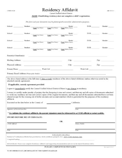 40 Free Affidavits of Residence (Affidavit of Address) Samples